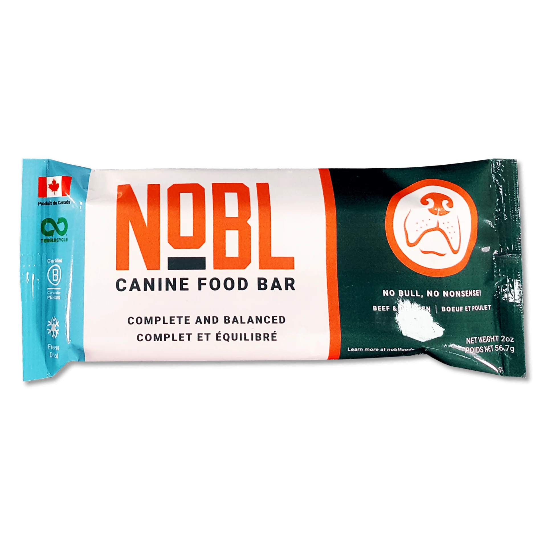 NOBL Canine "On the Go" Food Bar - Beef & Chicken 2 oz – Waggle Shop