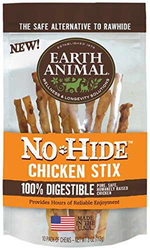 Earth Animal No-Hide Stix Chicken Recipe Natural Long-Lasting Rawhide ...